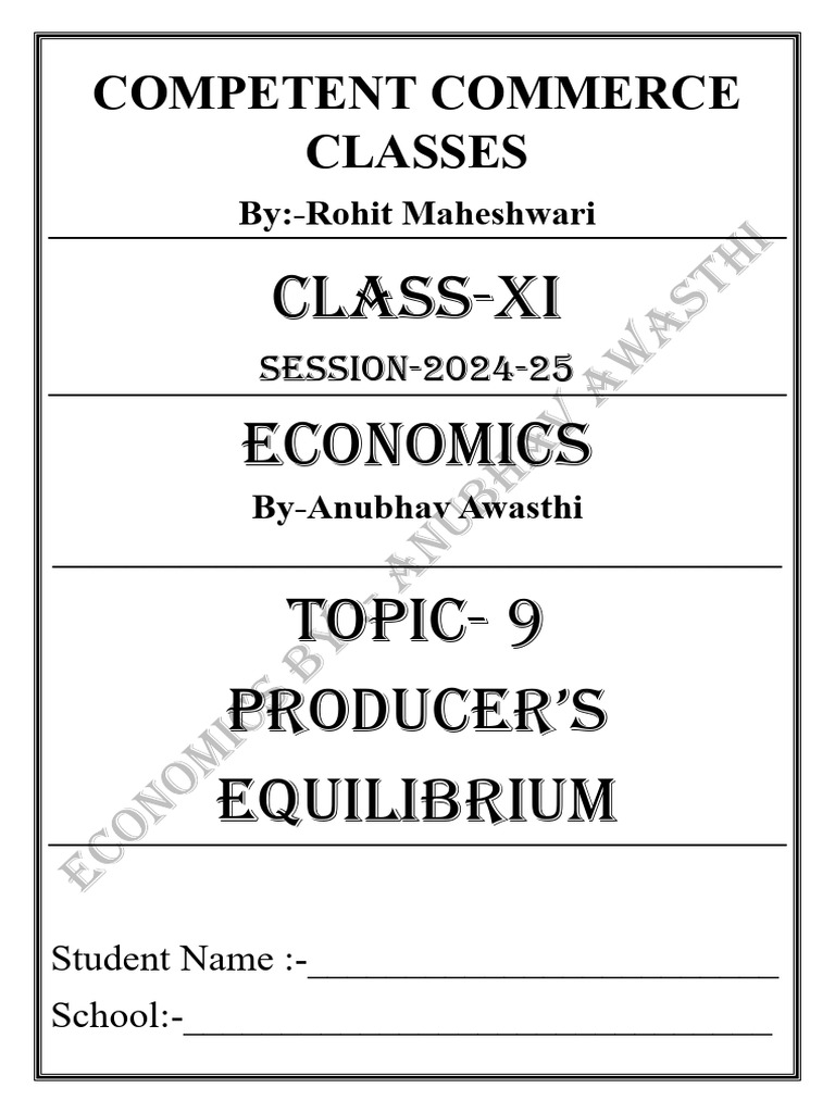 9- Producers Equilibrium C3 | PDF | Economic Equilibrium | Profit (Economics)