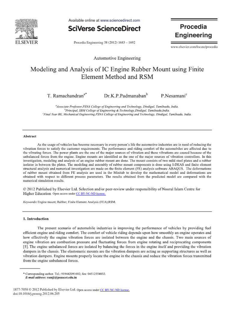 2012 - Modeling and Analysis of IC Engine Rubber Mount Using Finite ...