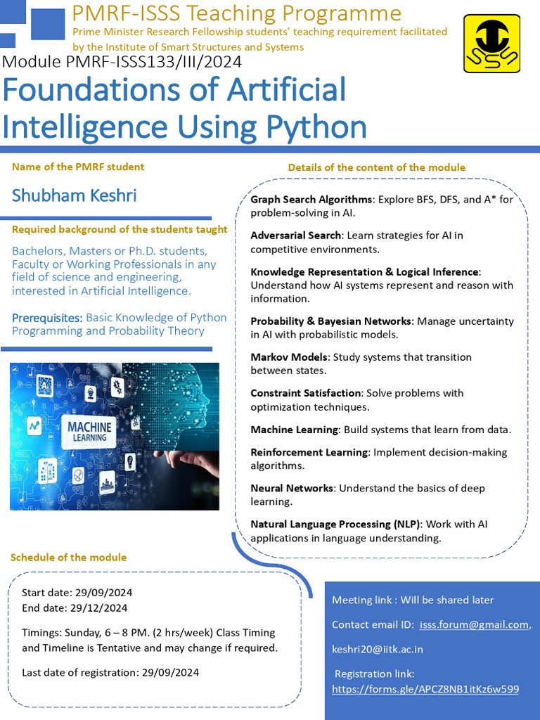 PMRF - ISSSflyer Shubham Keshri | PDF | Artificial Intelligence | Intelligence (AI) & Semantics
