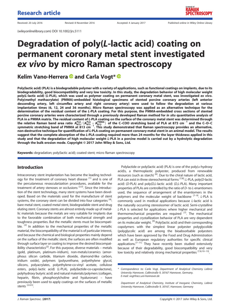 Degradation of Poly (L-Lactic Acid) Coating On | PDF | Differential ...