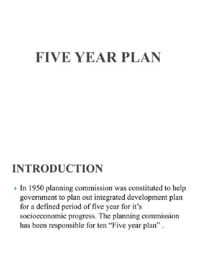 Five Year Plan | PDF