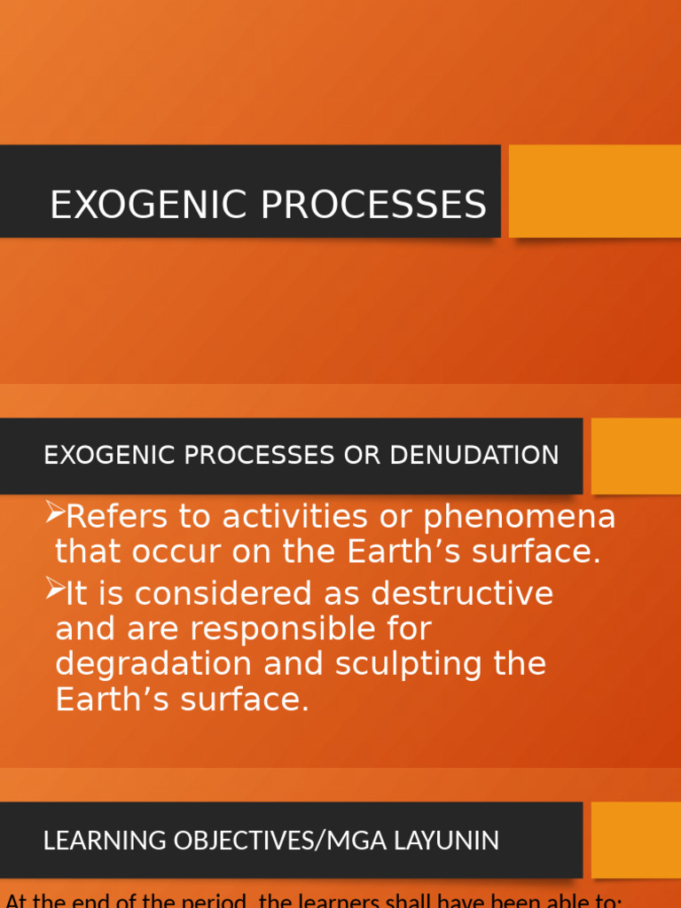 Exogenic Processes | PDF | Erosion | Weathering