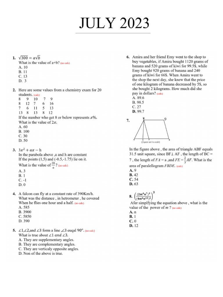 July 2023 Exam | PDF