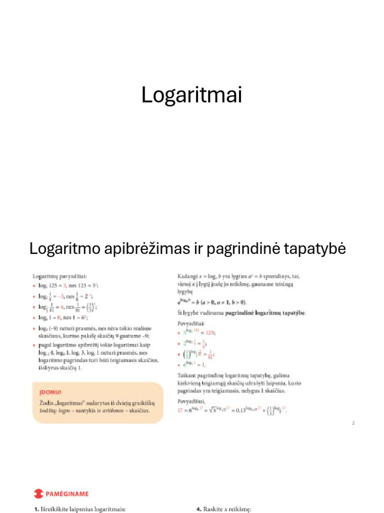 Logaritmai | PDF