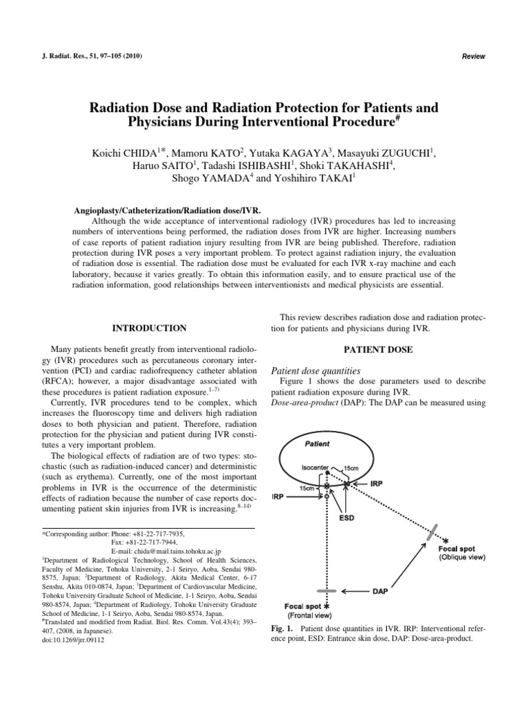 Radiation Dose and Radiation Protection For Patients and Physicians ...