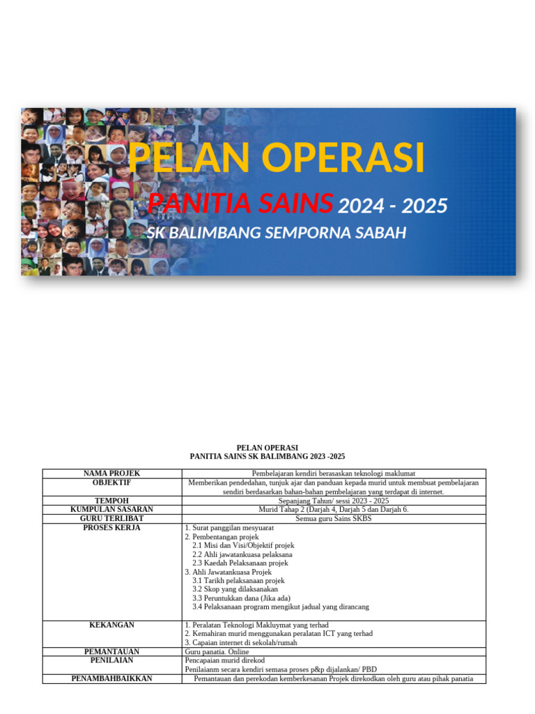 Pelan Operasi 2023 2025 | PDF