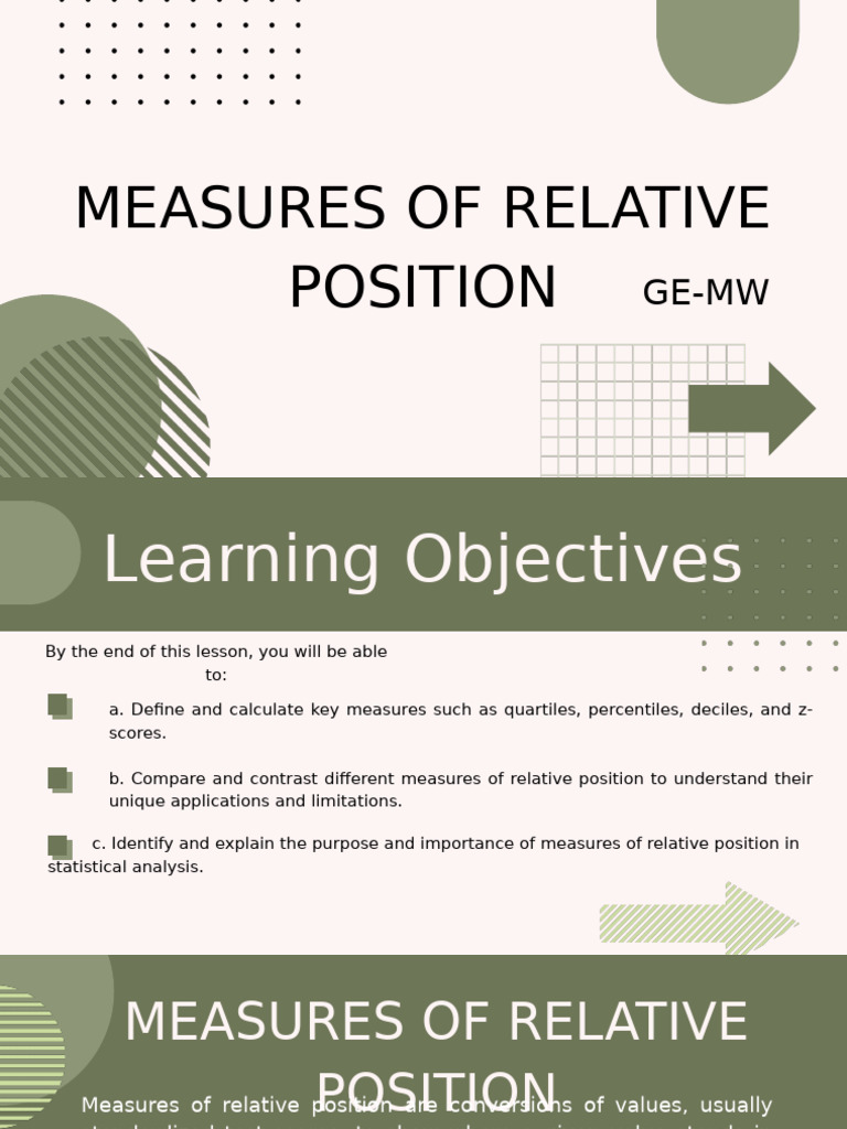 Measures of Relative Position | PDF | Quartile | Descriptive Statistics