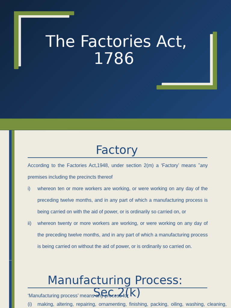 Factories Act | PDF | Crimes | Crime & Violence