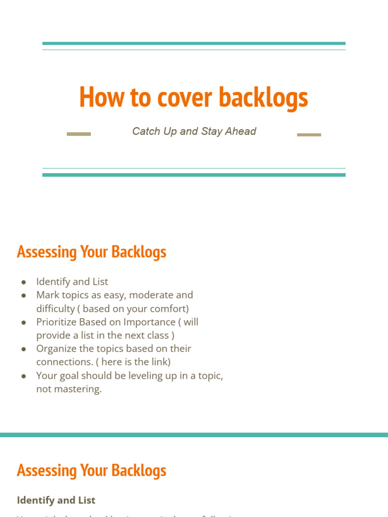 How To Cover Backlogs | PDF | Career & Growth