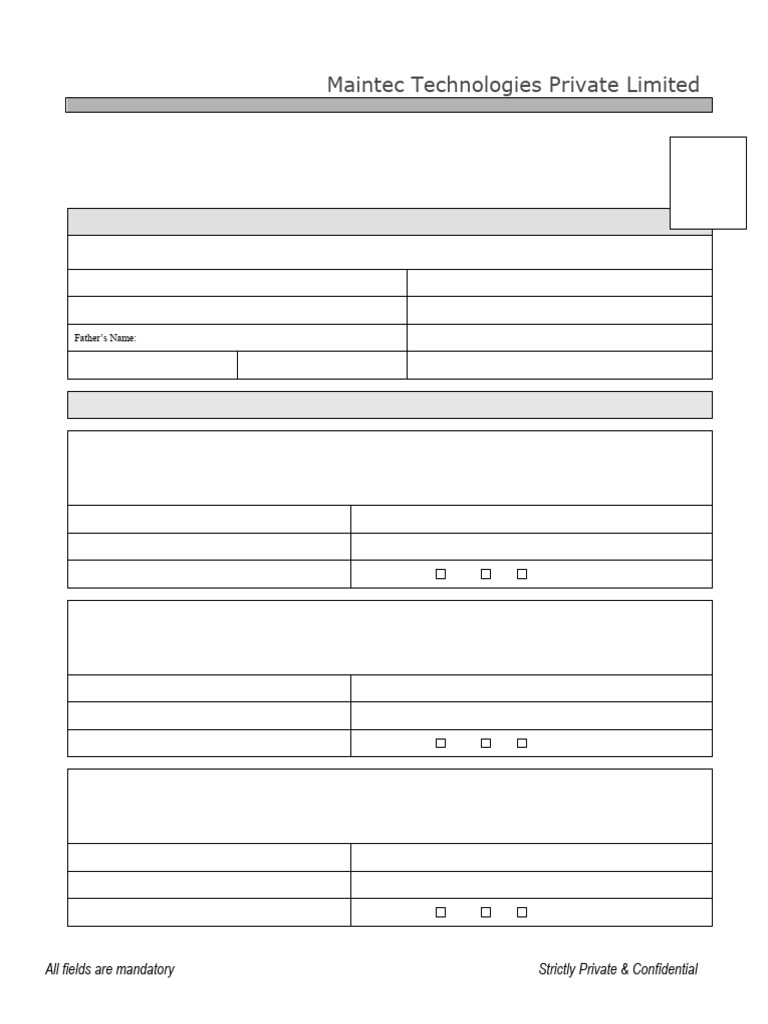 Application - Form Maintec Technologies-Hcl - Doc - 2 | PDF ...
