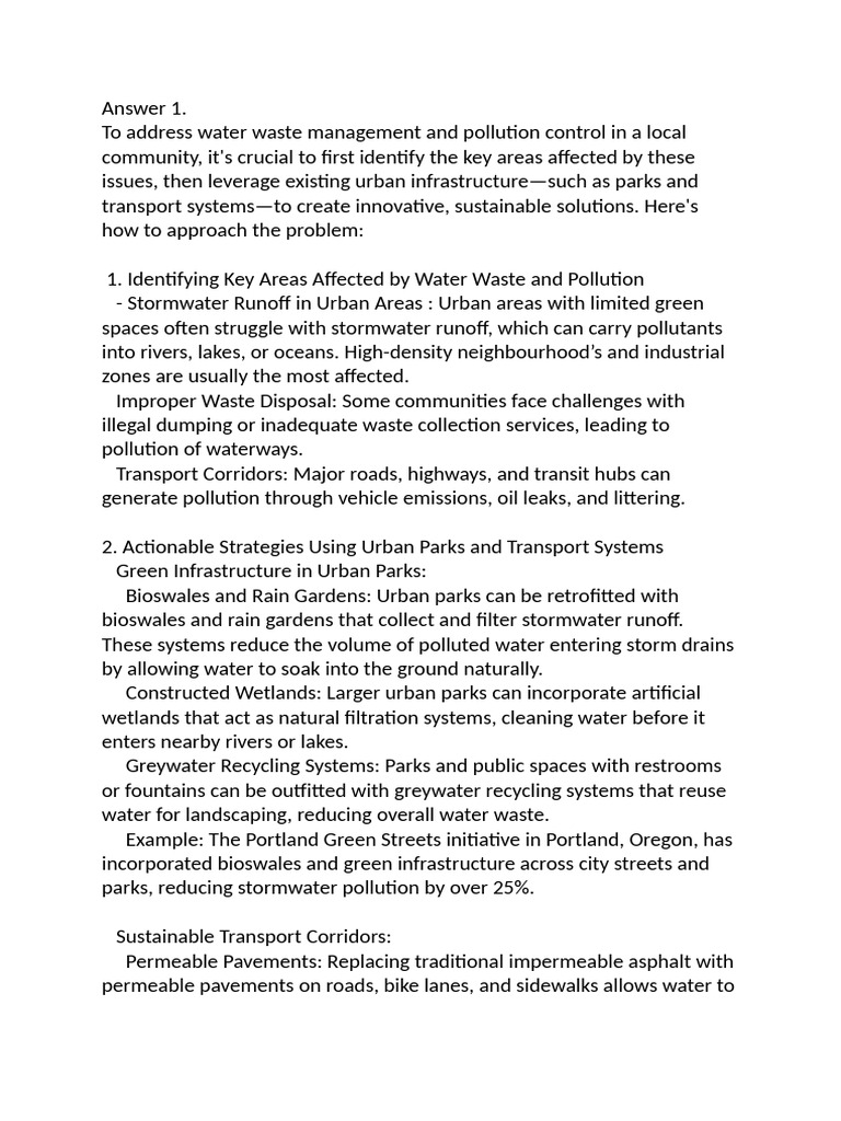 Urban Water Management Solutions | PDF | Green Infrastructure ...
