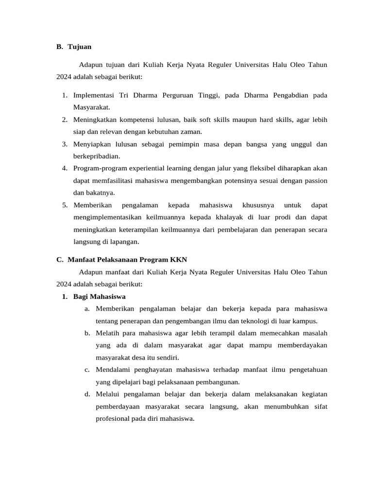 Tujuan Dan Manfaat KKN Racun | PDF | Ilmu Sosial