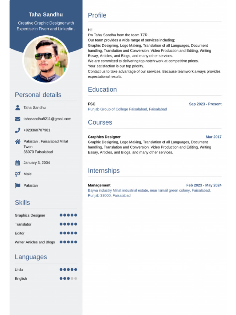 CV Taha Sandhu | PDF