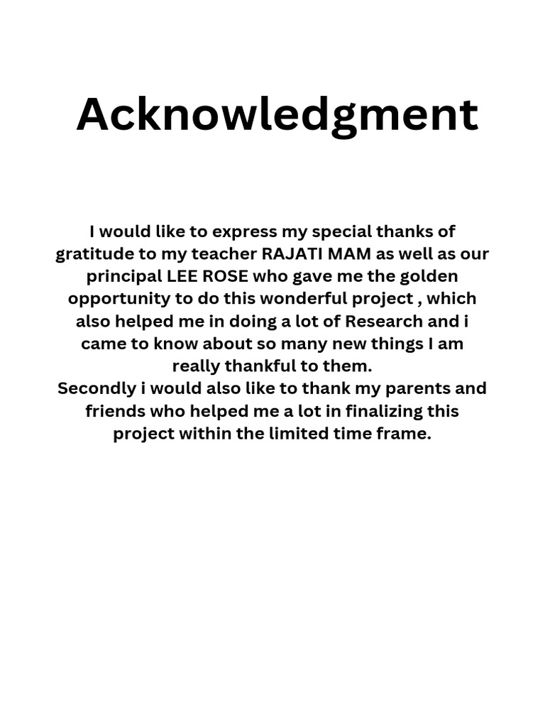 Acknowledgment | PDF