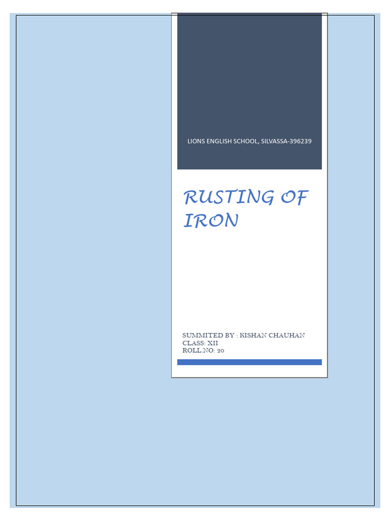 Mechanism of Rusting | PDF | Corrosion | Rust