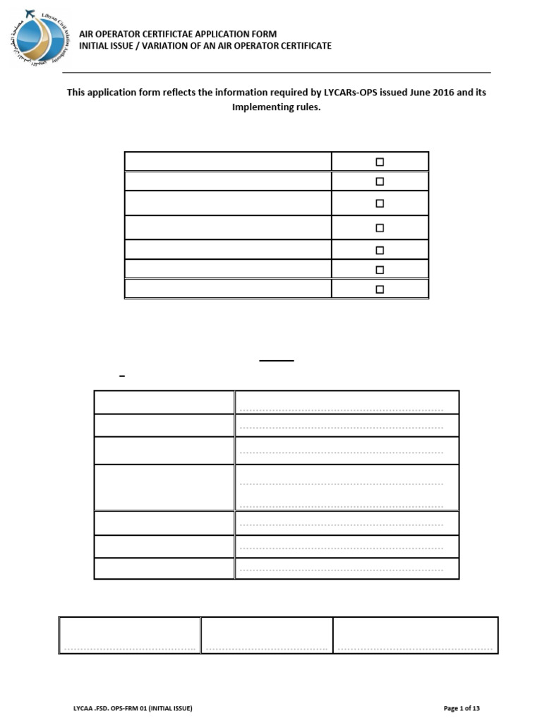 LYCAA-FSD-OPS-FRM-01 | PDF | Aviation | Aviation Safety LYCAA-FSD-OPS-FRM-01 | PDF | Aviation | Aviation Safety