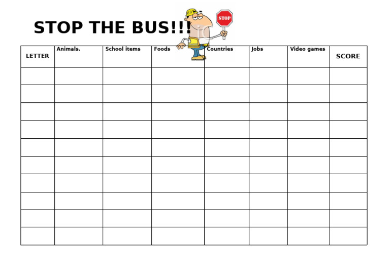 Stop The Bus - 8793 | PDF