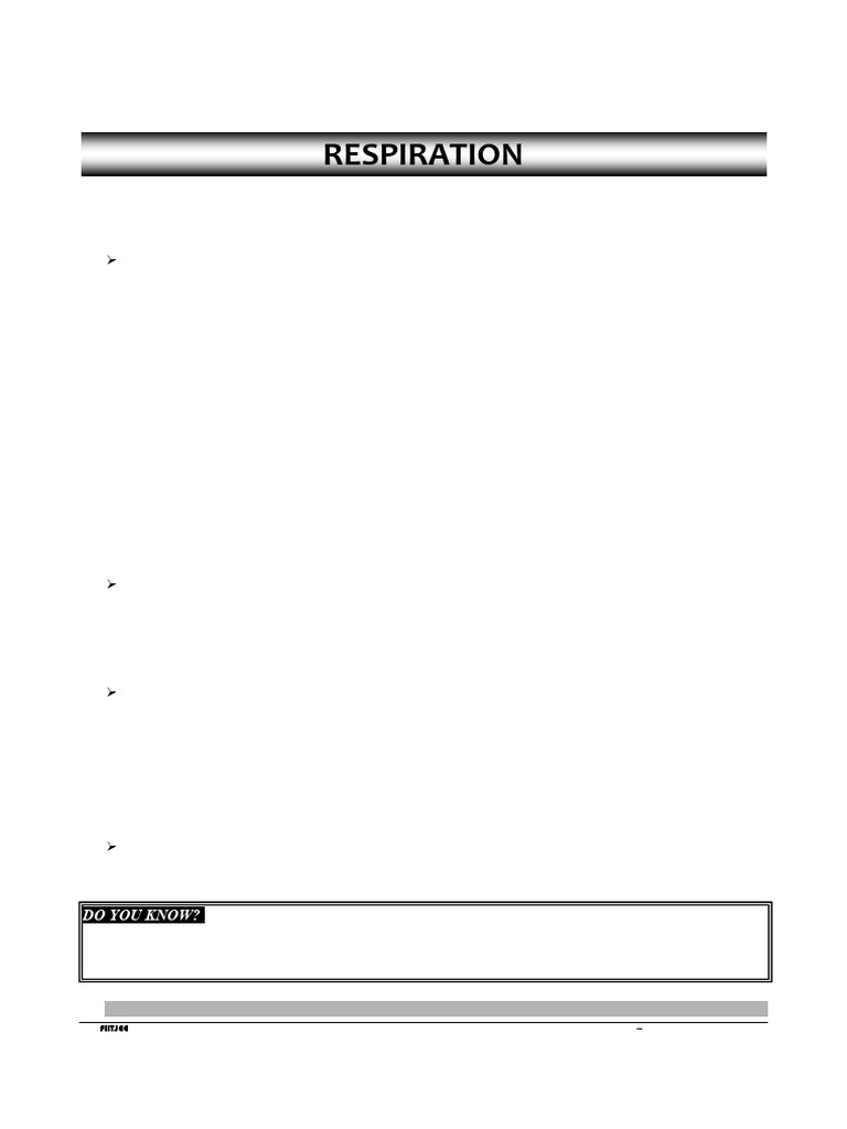 Respiration: Types, Processes, and Comparisons | PDF | Cellular ...