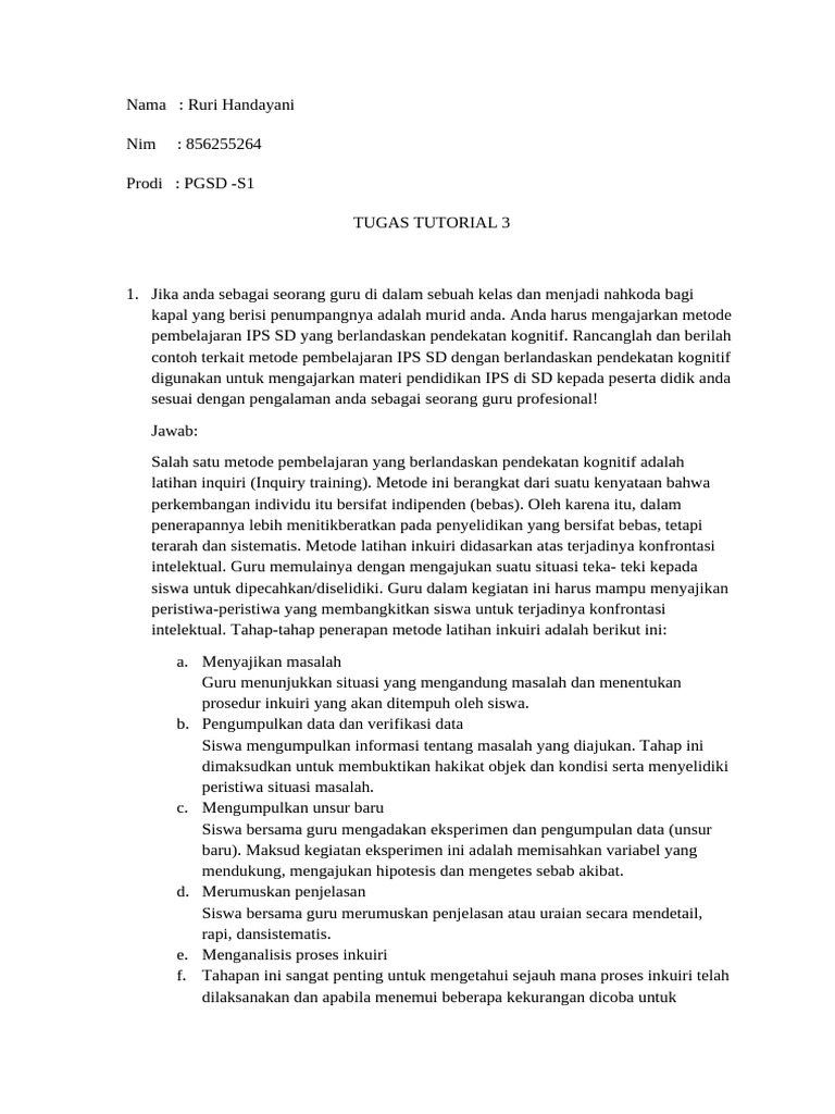 Tugas 3 Pendidikan Ips Di SD | PDF | Karier & Perkembangan