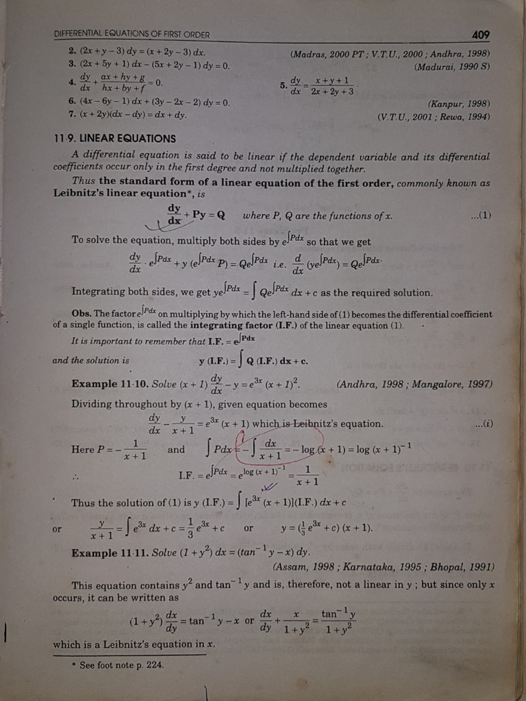 Linear Differential Equations | PDF