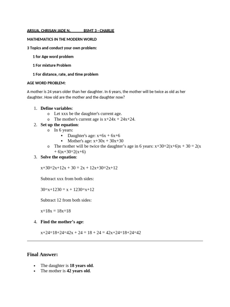 Arsua BSMT 3 Charlie PDF | PDF | Equations | Mathematics
