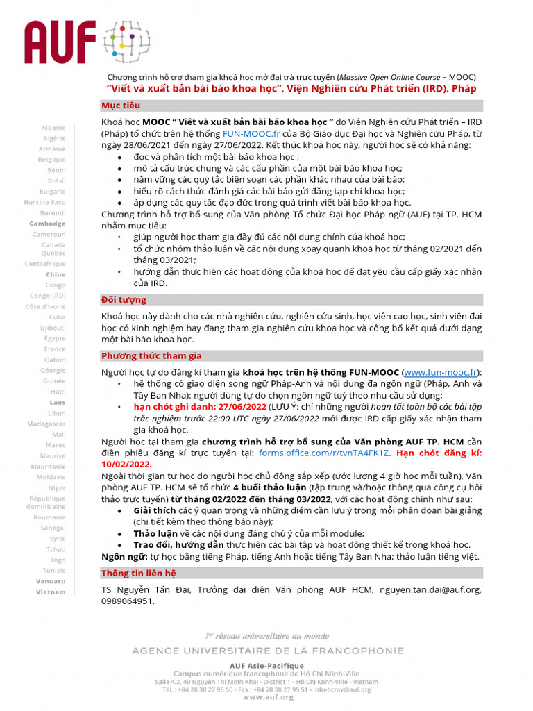 Mooc Viet Xuat Ban Bai Bao Khoa Hoc Ird | PDF