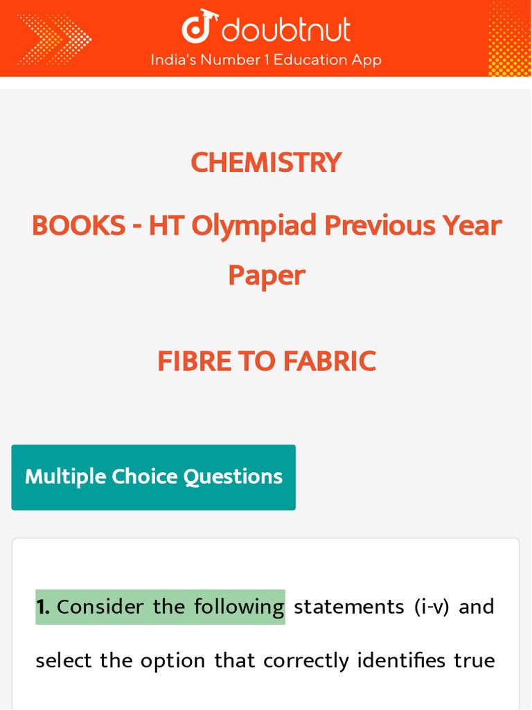 -doubtnut-question-bank | PDF | Yarn | Spinning (Textiles)