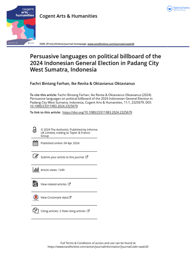 Persuasive Languages On Political Billboard of The 2024 Indonesian ...