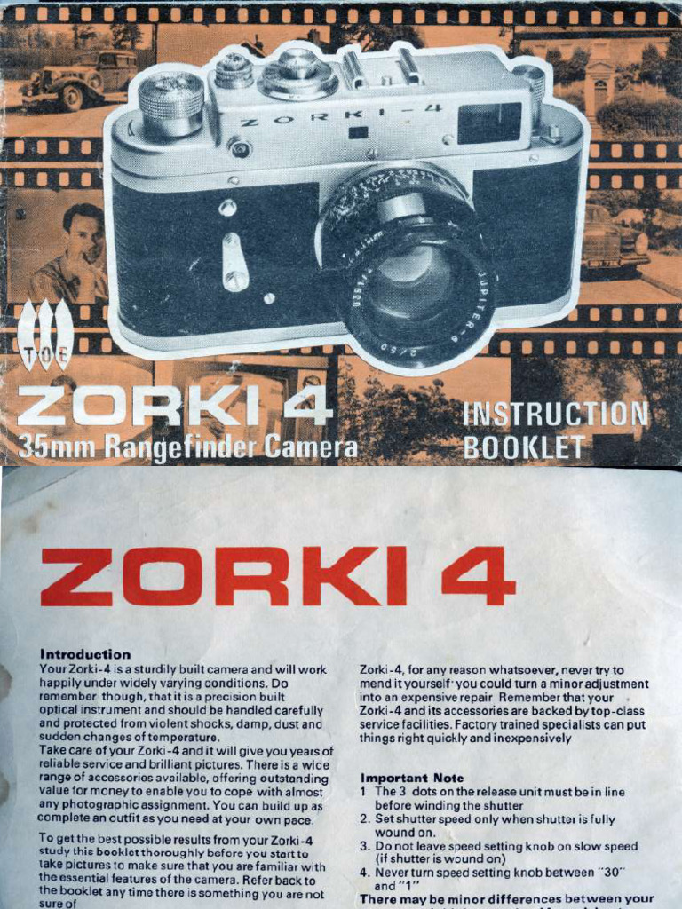 Zorki 4 Instruction Manual | PDF