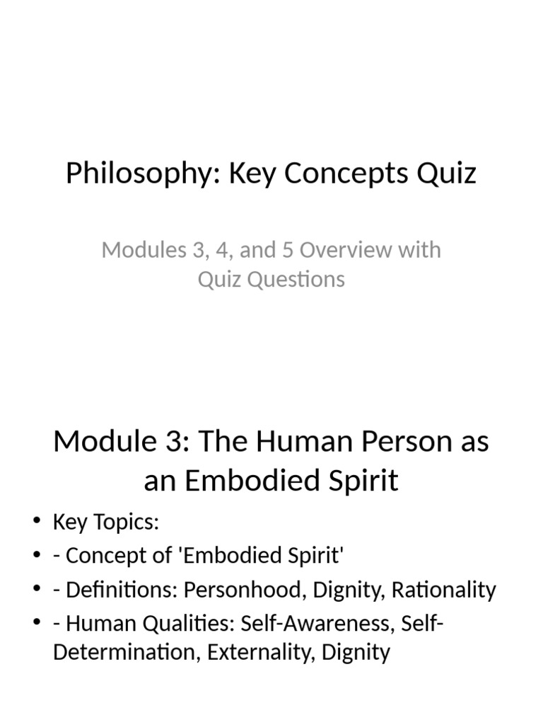 Philosophy Quiz Presentation | PDF