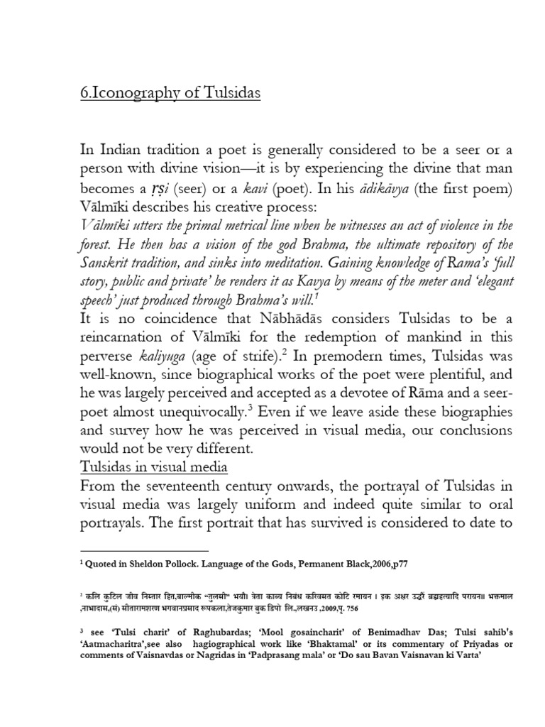 Tulsidas: Iconography and Portraits | PDF | Classics