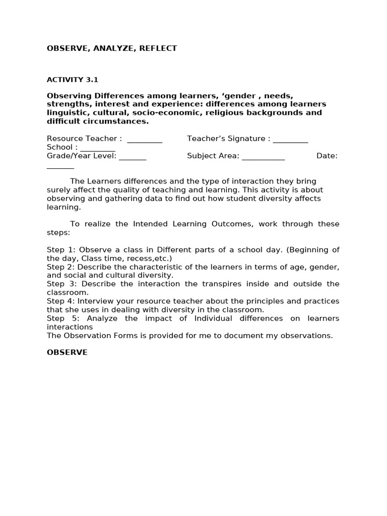 FS1-Episode-3 - Activities | PDF | Teachers | Learning
