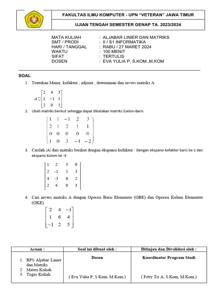 Uts Genap - Alin - Eva Yulia P | PDF