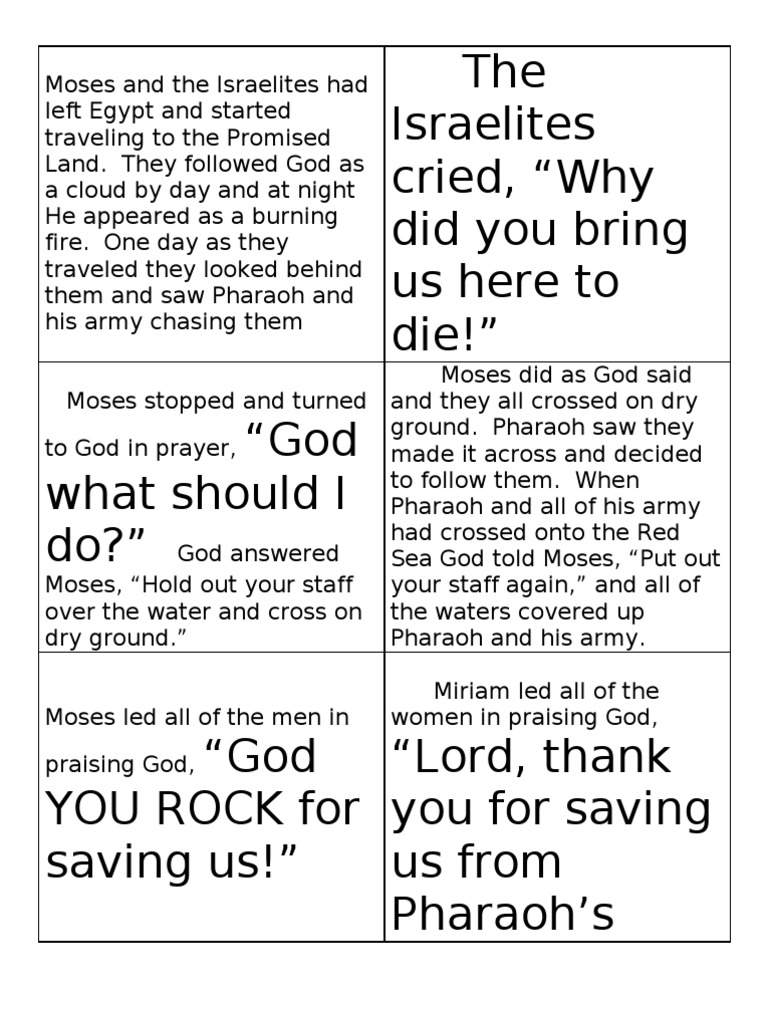 The Israelites Cried Why Did You Bring Us Here To Die God What