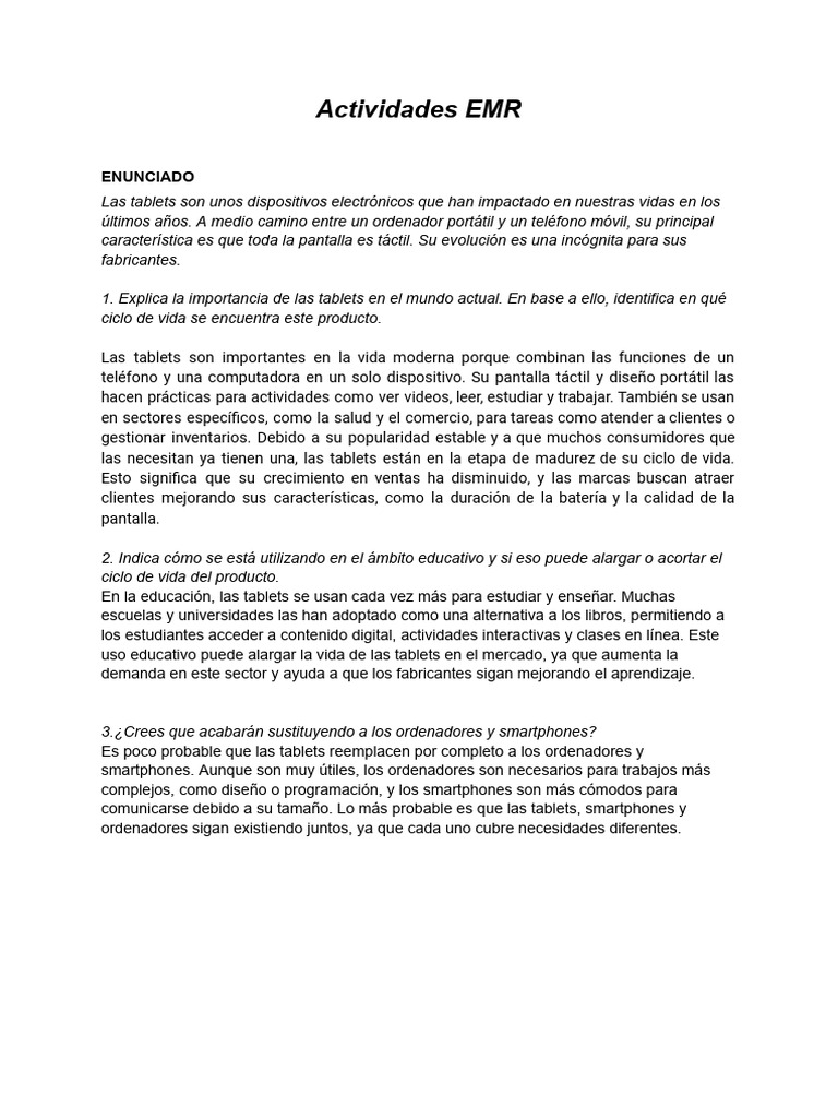 Análisis Del Ciclo de Vida de Las Tablets - Carla Rivero | PDF | Arte ...
