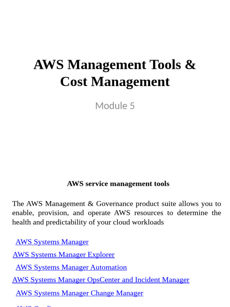 AWS Management Tools & Pricing Overview | PDF | Amazon Web Services | Computing