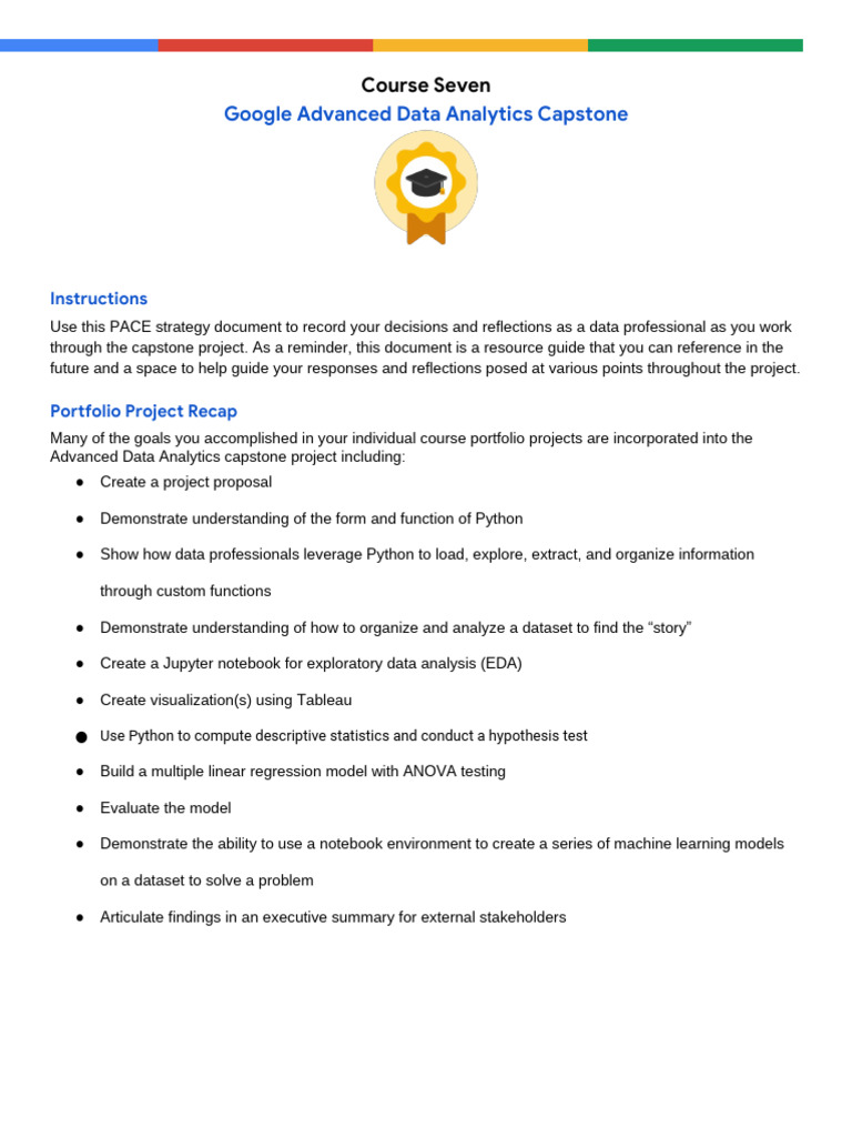PACE Strategy for Data Analytics Capstone | PDF | Statistics | Data ...
