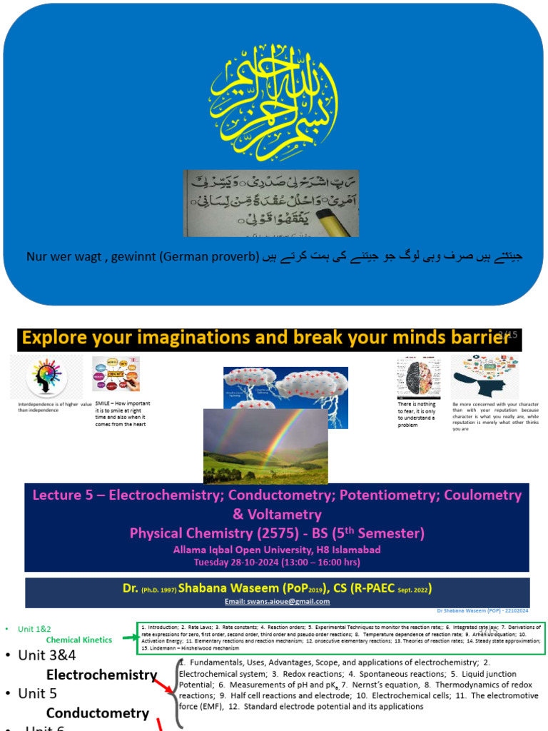 Lecture5 Edited - BS5-AIOU-29102024 | PDF | Electrode | Electrical Resistivity And Conductivity