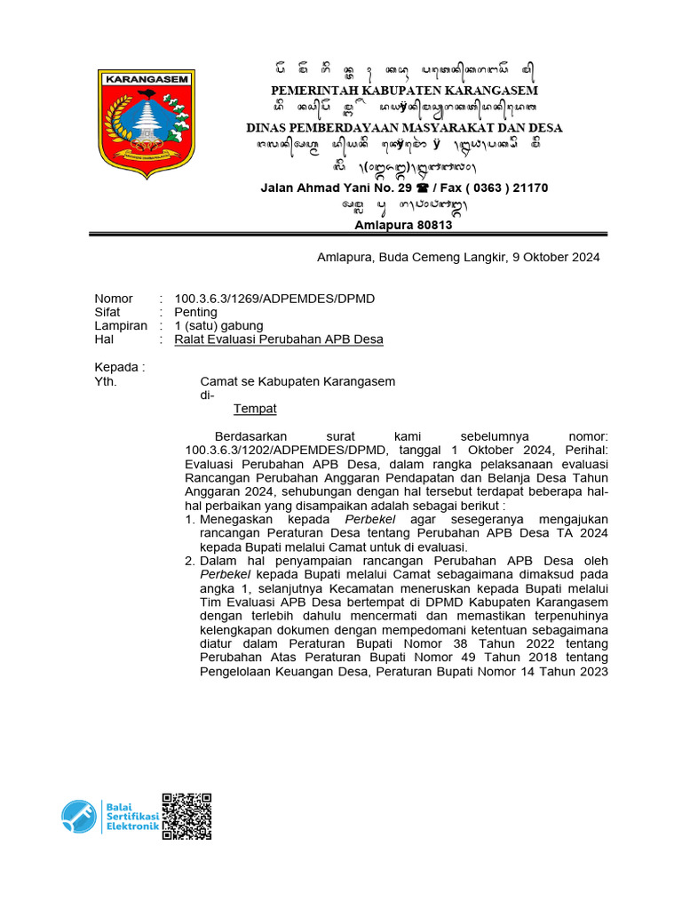 Contoh Surat Ralat | PDF