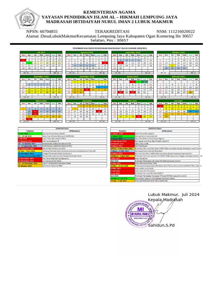 Kaldik 2024-2025 | PDF