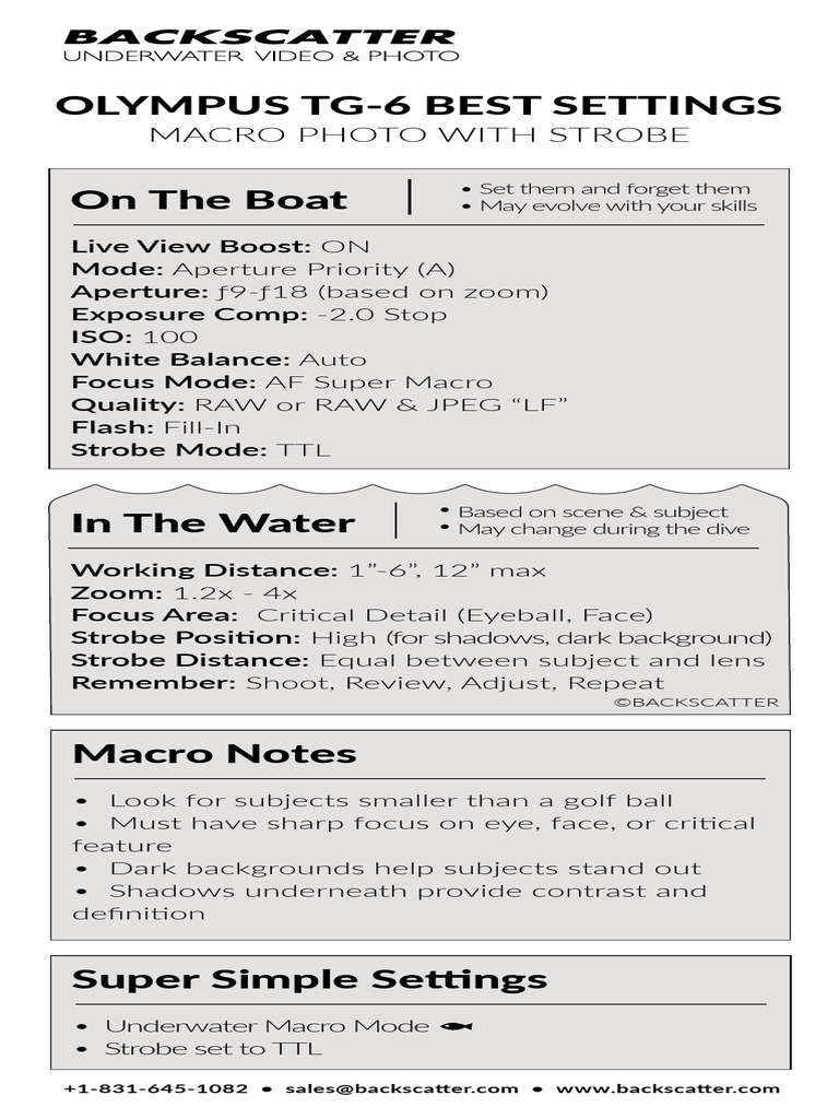 Olympus TG-6 Settings Guide Master | PDF | Exposure (Photography ...