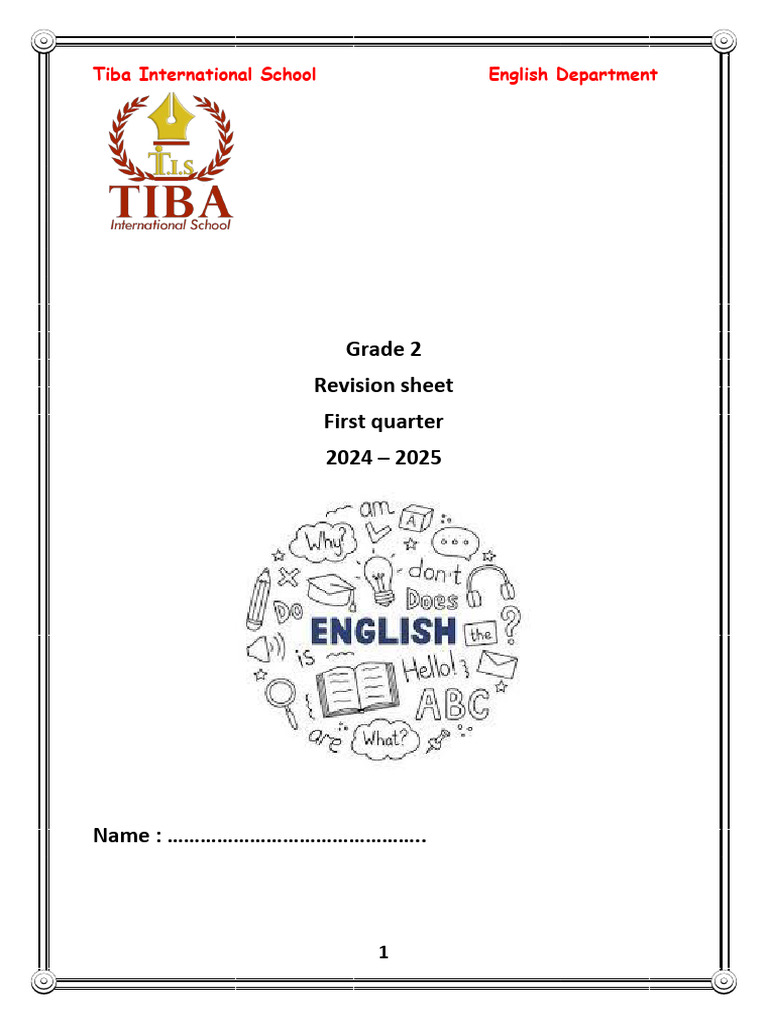 Grade 2 - Revision Sheet - 1st Quarter | PDF | Vegetables | Beatrix Potter