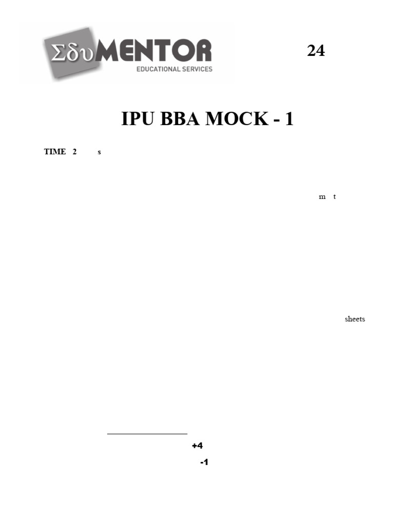 IPU BBA MOCK final | PDF