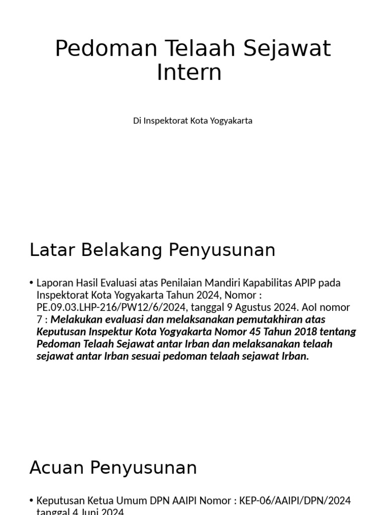 Pedoman Telaah Sejawat APIP Yogyakarta | PDF | Komputer | Teknologi ...