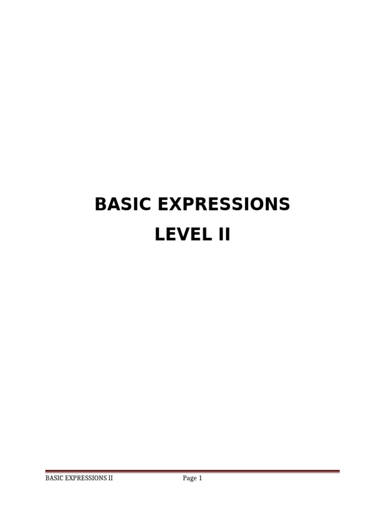 BASIC EXPRESSIONS II | PDF