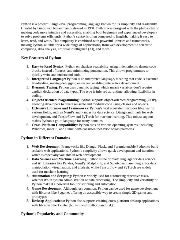 Python Introduction | PDF | Python (Programming Language) | Computer ... Python Introduction | PDF | Python (Programming Language) | Computer ...
