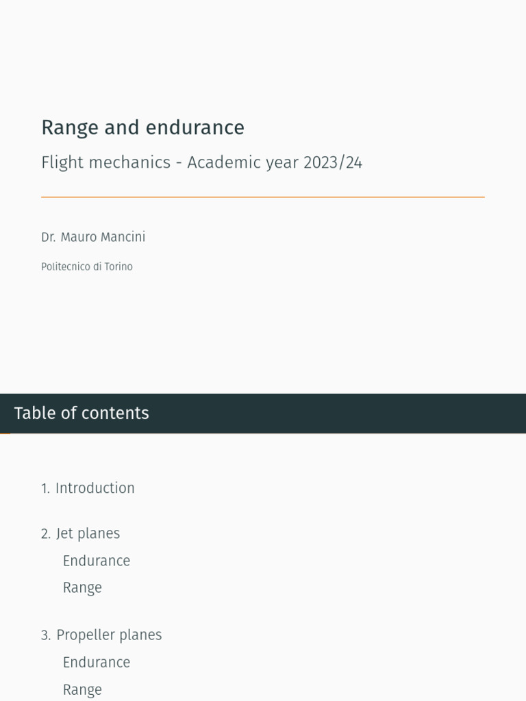 Flight Range and Endurance Analysis | PDF | Jet Engine | Aircraft
