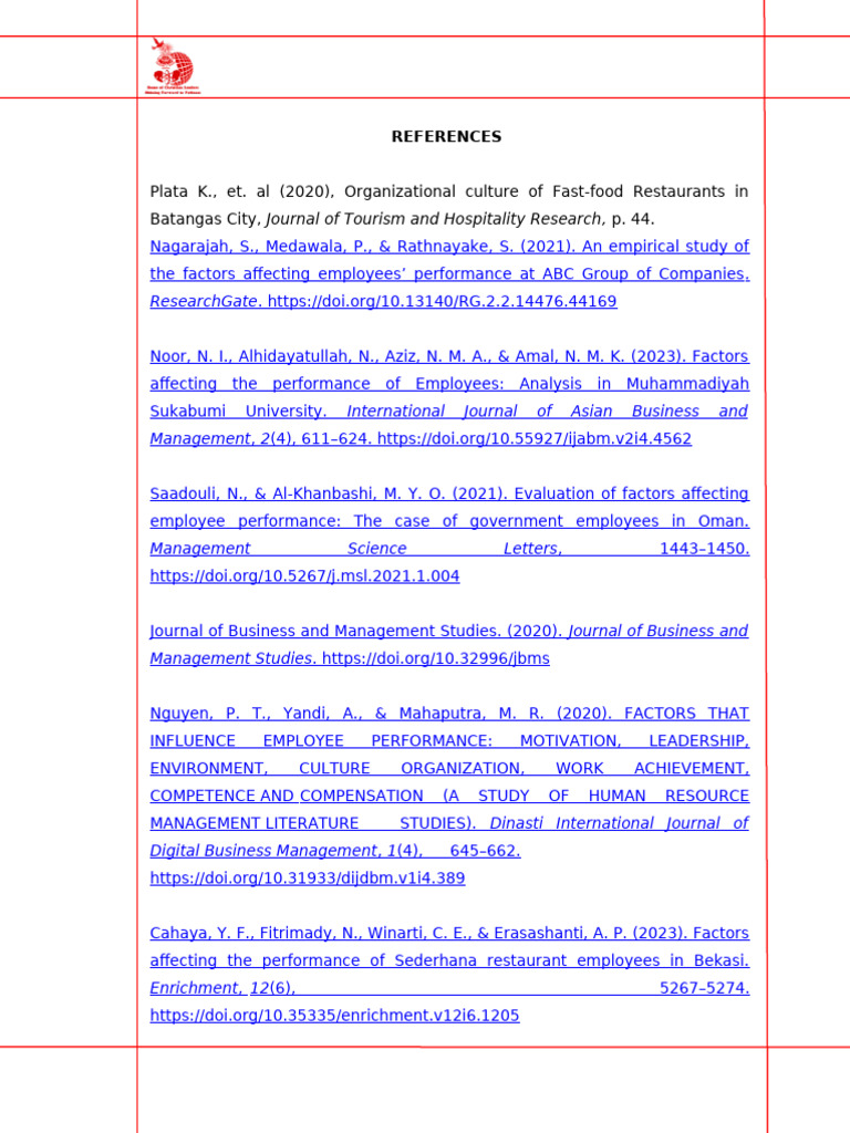 References (1) 1 | PDF | Employment | Psychology