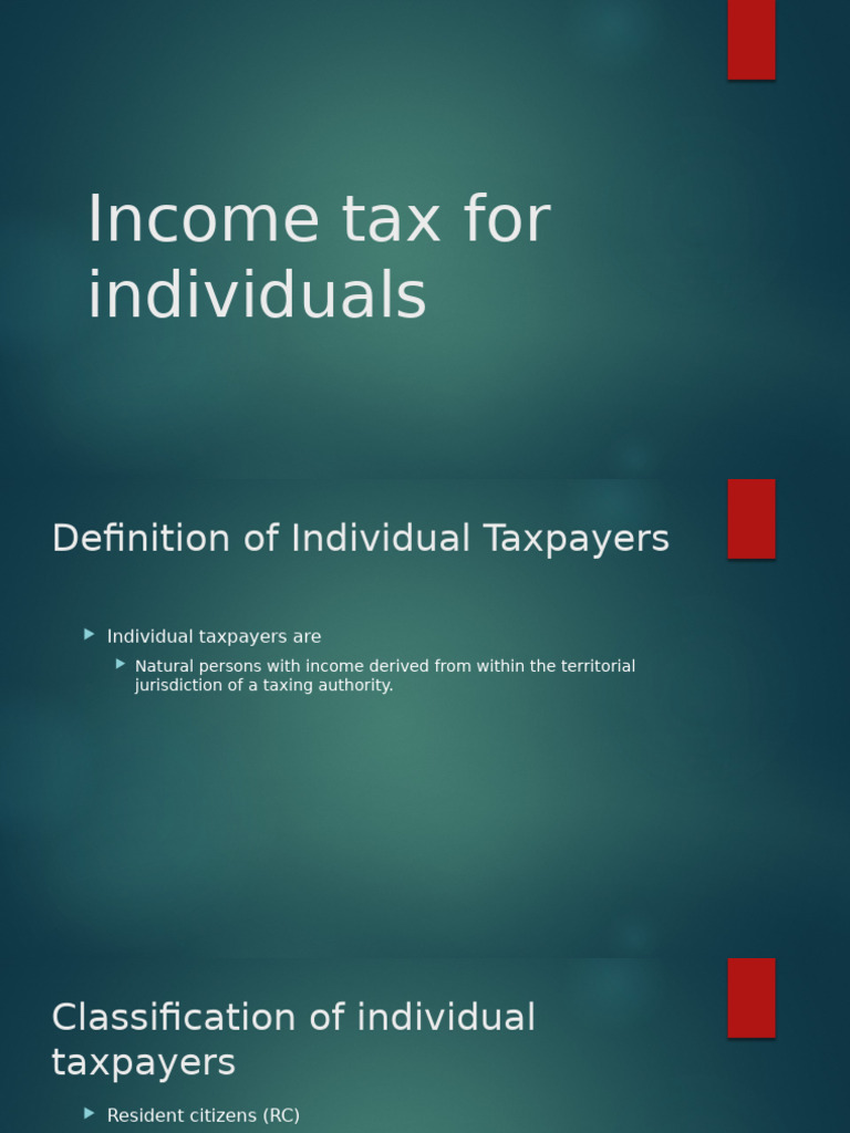 Chapter 2 Income Tax For Individuals | PDF | Capital Gains Tax | Taxes