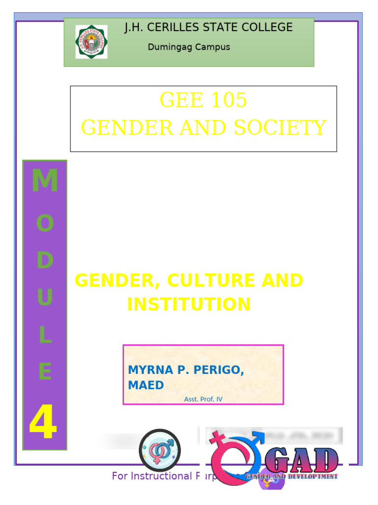 GEE-105-Module-4 | PDF | Gender | Gender Studies